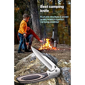 Grand Way Pocket Knife - Tactical Survival Folding Knives with Pocket Clip for Men Women - Best EDC Work Camping Hiking Hunting Knives - Sharp Blade Tool - Birthday Christmas Gifts for Men 04003