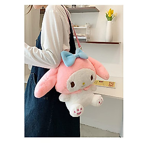 EVESKY Kawaii Melo-dy Plush Backpack For Girls Women Cute Cartoon Toy Bag Soft Plush Doll Bag for Girls Cosplay Birthday Gifts (PINK)