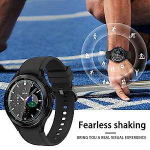 Suoman 2+2-Pack for Samsung Galaxy Watch 4 Classic 46mm Screen Protector, Privacy and High-Definition Combination, [Anti-Scratch] Ultra-Thin Tempered Glass Screen Protective Film