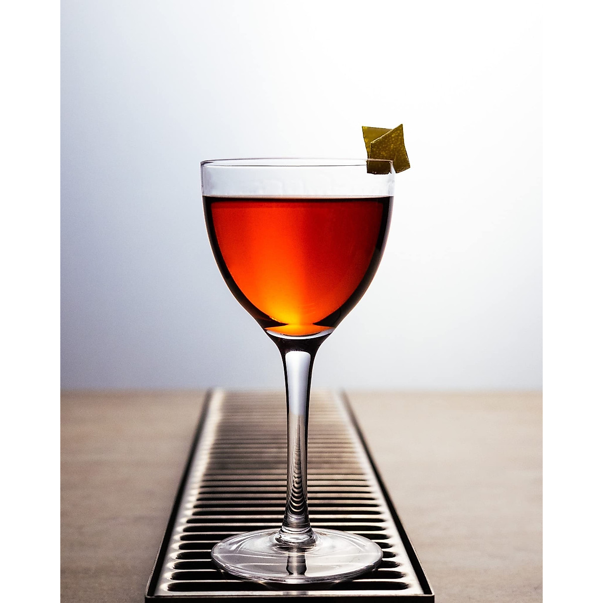 Nick and Nora Coupe Cocktail Glasses - Handblown Set of 2, Small Plain Vintage Coupe Glass to Serve a Manhattan, Martini, Aperitif, Algonquin, or Port Wine, 5-ounce (Plain, 2)