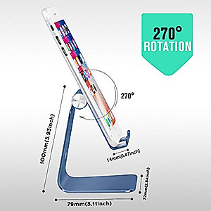SKEJER Adjustable Cell Phone Stand, Phone Holder,Tablet Stand Dock,Aluminum Desktop Compatible with iPhone 12 iPad,Samsung Galaxy,Google All Smart Phone/Tablets Under 10 in-Pacific Blue