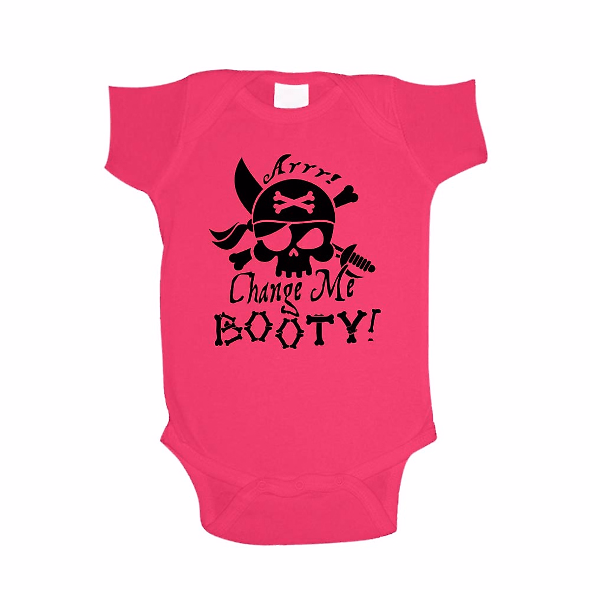 Change Me Booty Pirate Baby One Piece 6 mo Cyber Pink
