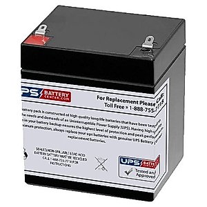 Solex SB1240 12V 4Ah Compatible Alarm Battery Replacement by UPSBatteryCenter (12V 5Ah - Higher Capacity Replacement - Lasts Longer Than Original!)