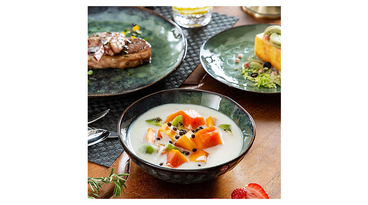 Vancasso Starry Green Dinnerware Set - Stylish 12-Piece Porcelain Set