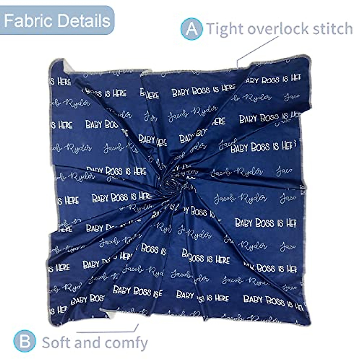 Personalized Baby Blankets for Boys Girls with Name Personalized Gifts Custom Baby Blankets for Girls Swaddle Newborn Swaddle (Swaddle+Headband)…