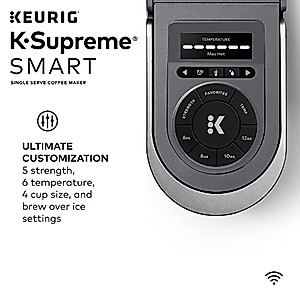 Keurig K-Supreme SMART Coffee Maker, MultiStream Technology, Brews 6-12oz Cup Sizes, Gray
