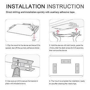 IFCASE Under Desk Laptop Mount, Metal Under Desk Shelf Holder for Laptop, Mac Mini, MacBook, Keyboard with Anti-Scratch Silicone (Black)