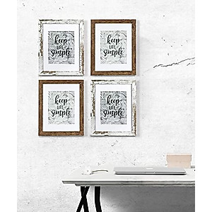 kennethan 11x14 Picture Frame Rotten White 2 Pcs in 1 set 11x14 Frame can Display 8x10 Picture with Mat or 11x14 Without Mat on the Wall