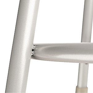 National Public Seating 6400 Series Heavy Duty 18 Inch Steel Stool with Vinyl Padded Seat Supports up to 300 Pounds, Grey Frame and Legs