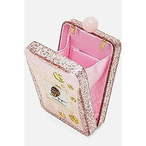Kurt Geiger Women's Perfume Clutch Kiss Lock Pink Glitter Acrylic Shoulder Bag