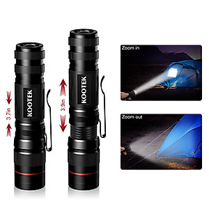 Kootek Mini LED Flashlights Pocket Pen Flashlight 5 Pack Waterproof Zoomable Bright Flashlight for Kids Child Outdoor Hiking Biking Camping Cycling Emergency Light (0.83 Inch Wide)