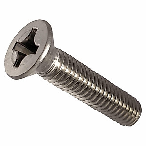 10-24 x 1/2" Flat Head Machine Screws, Phillips Drive, Stainless Steel 18-8, Full Thread, Bright Finish, Machine Thread, Quantity 100 by Fastenere
