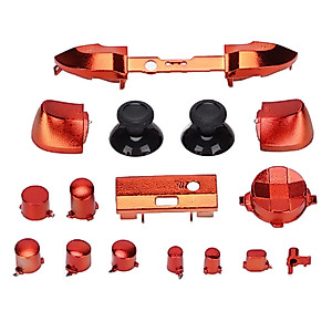 Full Game Controller Plating Button Set, Game Handle Accessories Compatible Beautiful Appearance for Series X(Electroplating red)