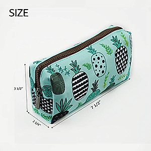 LParkin Pineapple Large Capacity Canvas Pencil Case Pen Bag Pouch Stationary Case Makeup Cosmetic Bag Gadget Box