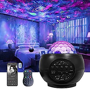 Galaxy Light Projector for Bedroom, Starlight Projector for Ceiling for Kids with Nebula Ocean Wave, Led Star Projector for Adults with Bluetooth Music Sync & Timer for Party/Room Decor/Gift
