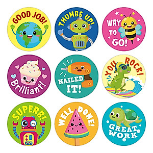 Gooji Small Reward Stickers for Kids, 1008 Pc. Sticker Pack for Teachers, Classroom, Small Motivational Class Supplies for Students, Boy Girl Toddler Good Job Incentive Behavior Preschool Kindergarten
