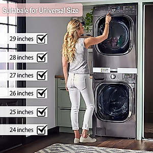 Kiss Core 29 inch Washer Dryer Stacking Kit, Universal Stacking Kit for Washer and Dryer, Adjustable 29"/28"/27"/26"/25"/24" Stackable Washer and Dryer Stacking Kit with Ratchet Strap