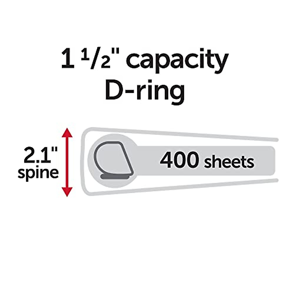 Office Depot® Brand Heavy-Duty D-Ring View Binder, 1 1/2" Rings, 54% Recycled, Red