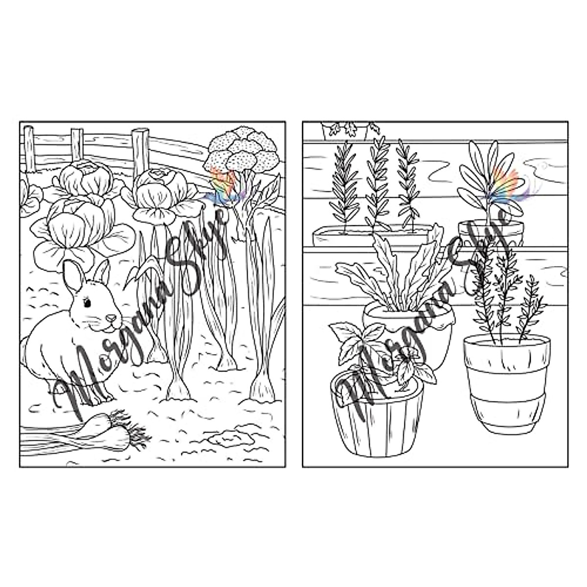 Farmhouse Coloring Book: Easy Countryside Designs with Cute Farm Animals, Beautiful Flowers and Relaxing Landscapes for Stress Relief and Relaxation