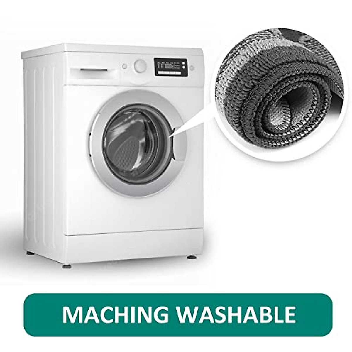 EGOBUY 47x19 Inch/31x19 Inch Kitchen Mat Rugs Made of Polypropylene 2 Pack Soft Kitchen Rug Set Specialized in Anti Slippery & Machine Washable for Home Kitchen, Grey