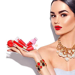 30 Pieces Empty Lip Gloss Tubes Tool Set, Include 25 Pencil Ice Cream Lollipop Bottle Candy Shaped Empty Lip Gloss Bottle Refillable Lip Balm Containers and 5 Plastic Funnels for Women Girls DIY