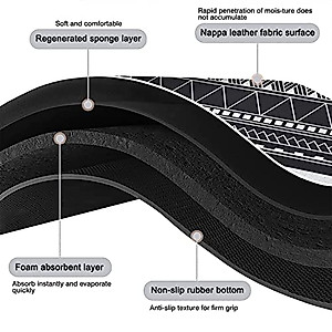 Boho Diatomaceous Earth Bath Mat Rug-Rubber Non Slip Quick Dry Super Absorbent Thin Bathroom Rugs Fit Under Door Shower Rug for in Front of Bathtub,Shower Room,Sink ( 17" L x 27" W Rectangle)