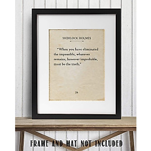 Sherlock Holmes - The Sign of Four - When You Have Eliminated the Impossible - 11x14 Unframed Typography Book Page Print - Great Decor and Gift for Mystery, Detective and Graphic Novel Fans Under $15