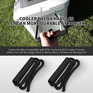 Gnellkoor Marine Grade Polyester Cooler Handles for YETI & RTIC Coolers, 2 Pack, Replacement for Part #20110010014