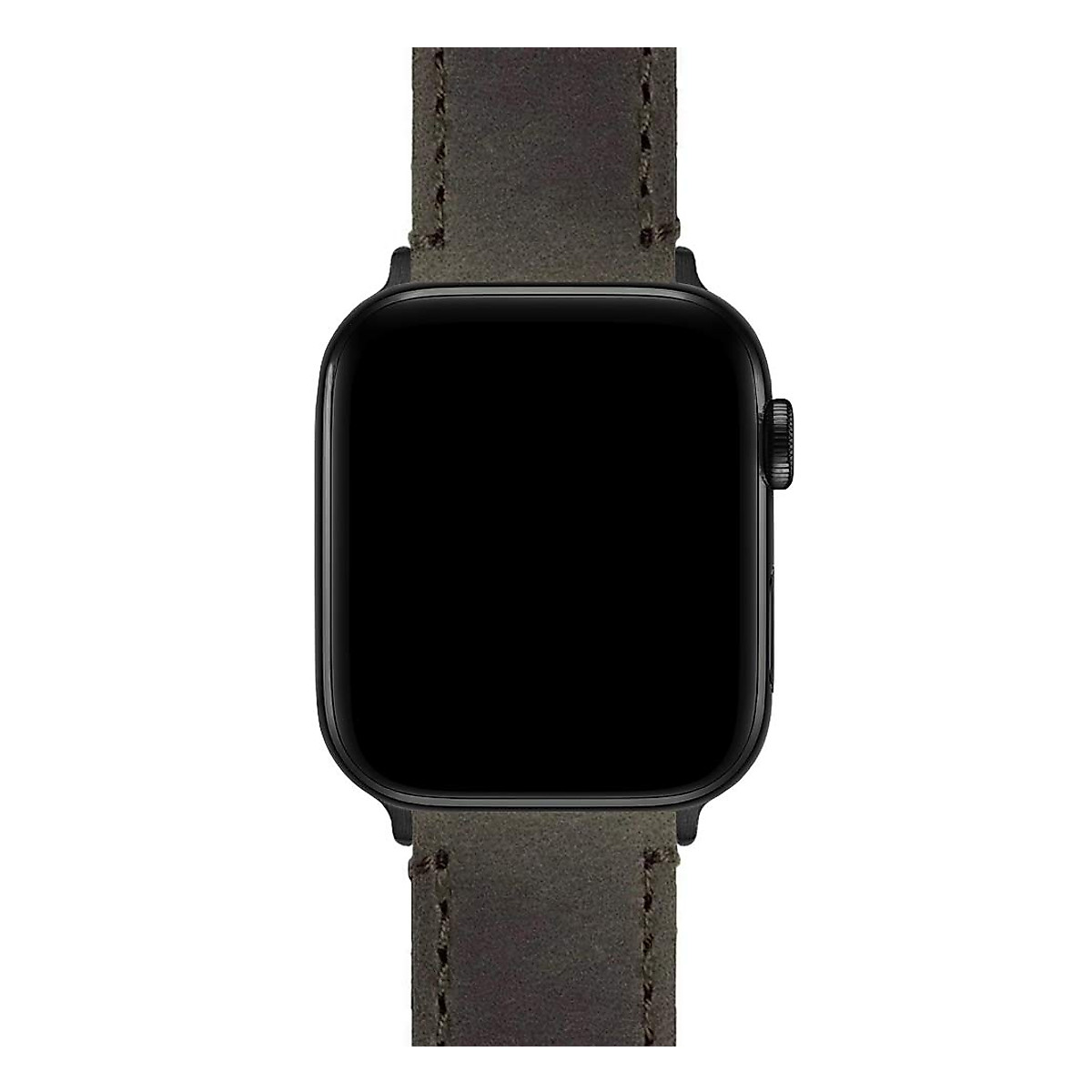 BARTON WATCH BANDS 42mm/44mm/45mm/49mm Espresso Brown - Top Grain Leather Watch Bands Compatible with all Apple Watch Models - Black Hardware