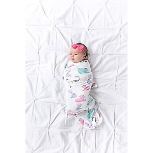 Large Premium Knit Baby Swaddle Receiving Blanket "Sassy" by Copper Pearl