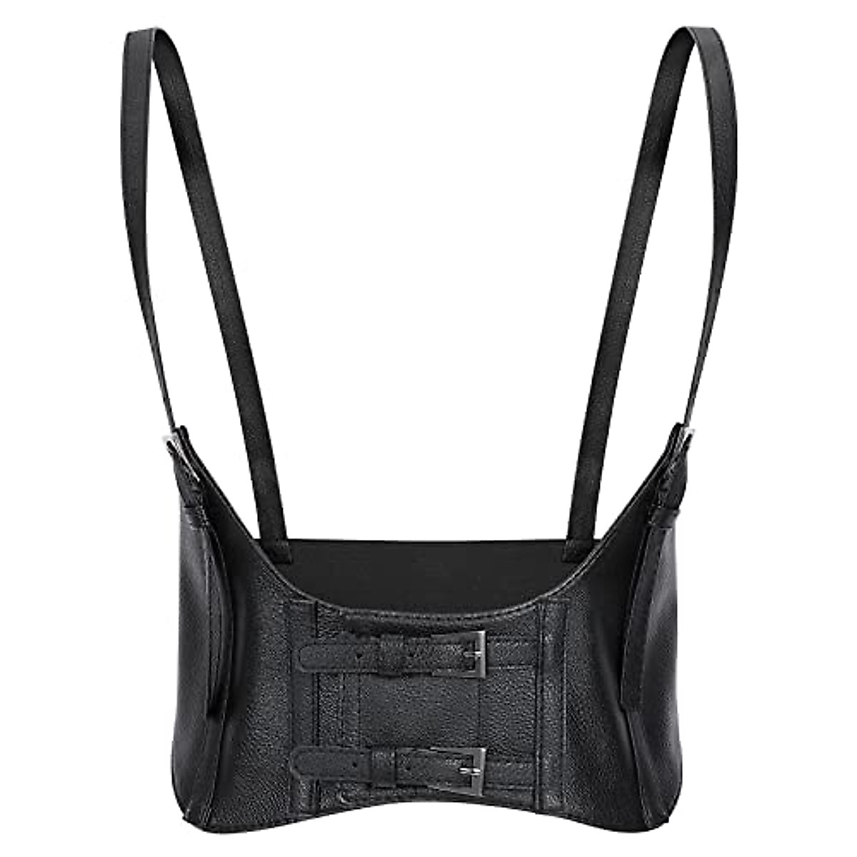 LEACOOLKEY Women Fashion Body Waist Belt Black Steampunk Underbust Corset Belt for Dress Halloween Costume