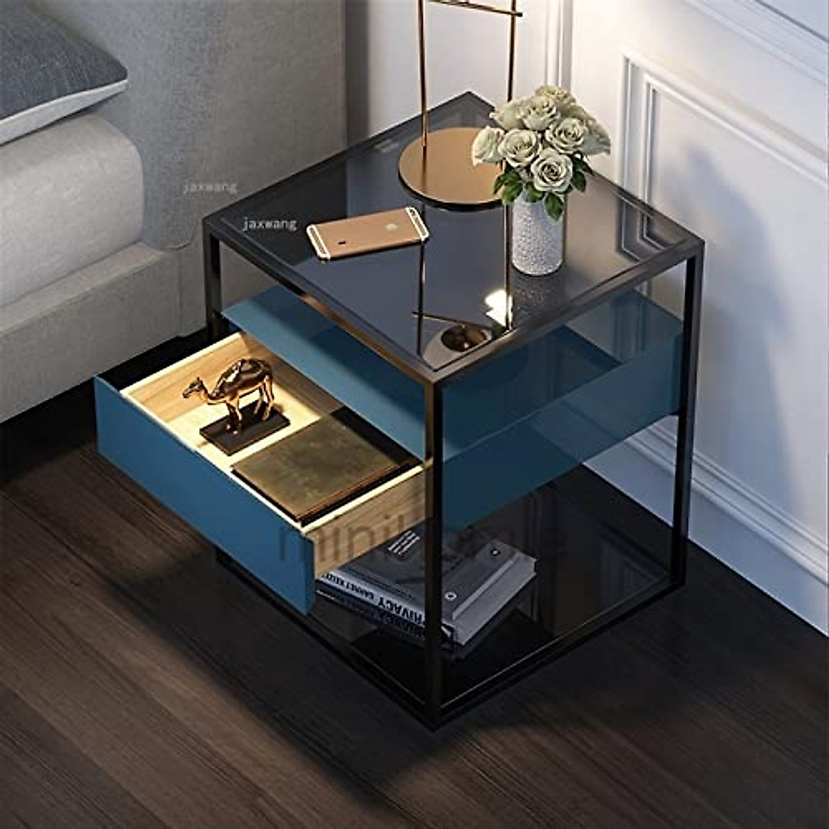 HIGOH Bedside Table Bedroom Living Room Bedside Table Dorm Locker Apartment Side Table Hotel Bedside Table
