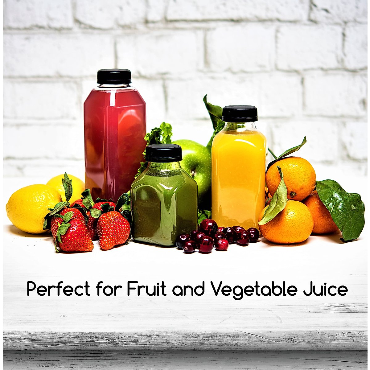 12 oz Plastic Bottles With Lids | Clear Water Bottles | BPA Free Reusable Bottles With Lids | Empty Bottles For Juice | Plastic Clear Empty Plastic Bottles With Caps for Smoothie Pack of 20