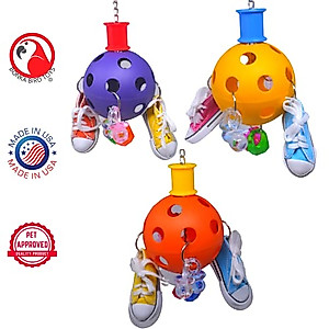 Bonka Bird Toys 813 Spin Sneaker Toy Parrot cage Cages African Grey Conures Amazon
