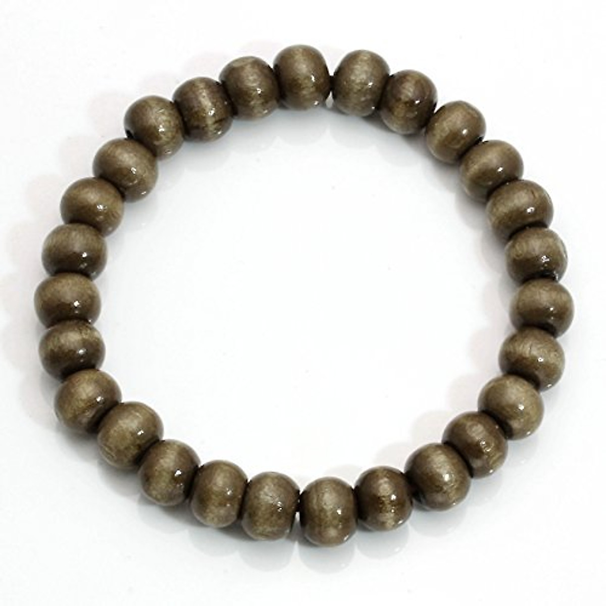 MILAKOO 5 Pcs Wooden Beaded Bracelet Bangle for Men and Women Elastic 8MM Beads