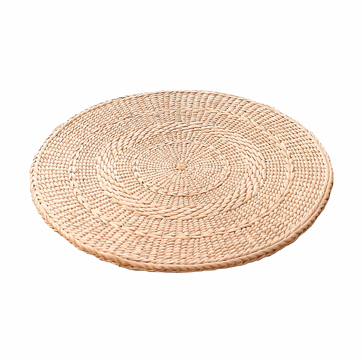Ohstgp Tatami Floor Pillow Sitting Cushion, Thin Round Pouf Floor Seat Cushion, Natural Woven Grass Cushion Floor Cushions for Garden Dining Room Home Decor …