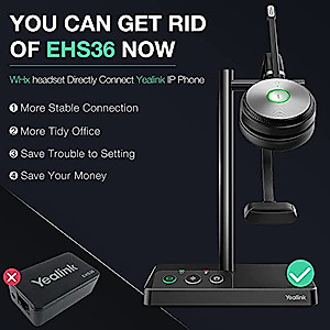 Yealink WH62 Wireless Telephone Headset Teams Certified for PC Computer Laptop Office IP VoIP Phones for UC Optimized