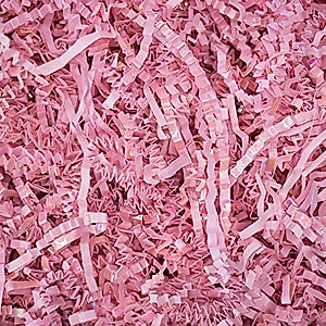 MagicWater Supply Crinkle Cut Paper Shred Filler (4 oz) for Gift Wrapping & Basket Filling - Diamond Light Pink