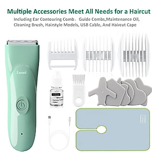 Baby Hair Clippers - Ultra Quiet Electric Hair Trimmer, Cordless Rechargeable Waterproof Haircut Kit for Kids Infants & Adult.