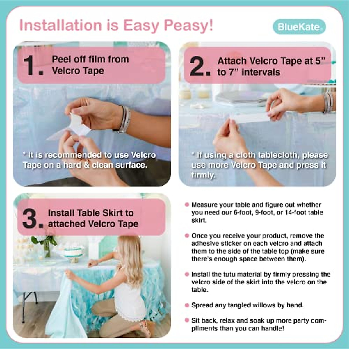 Tutu Table Skirt - Tulle Table Skirt Decoration - Mesh Fluffy Tulle Tablecloth for Birthday Party, Baby Shower, Gender Reveal, Wedding Shower, Valentine’s Day, Prom (Rainbow, 6ft)