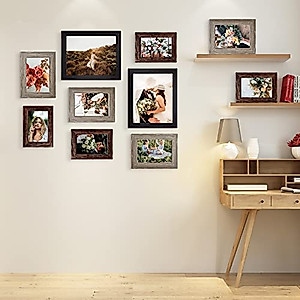 LUCKYLIFE Picture Frame Set 10-Pack, Gallery Wall Frame Collage with 8x10 5x7 4x6 Frames in 3 Different Finishes