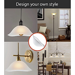 Aspen Creative 25301-64-1, Alabaster Glass Shade for Medium Base Socket Torchiere Lamp, Swag Lamp, Pendant, Island Fixture, 12-7/8" Diameter x 5-3/4" Height