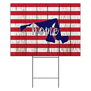 Independence Day Home maryland Yard Signs with Stakes Lawn Yard Decorations for Birthday 18x24 Inch Customized Lawn Sign US Flag Fourth of July Corrugated Plastic Lawn Signs with Stakes for House Rent
