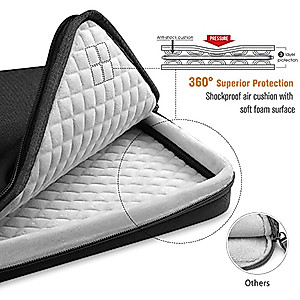 FINPAC 13 Inch Tablet Laptop Sleeve Bag, Carrying Case Cover for 12.9" iPad Pro, MacBook Air 13 2018-2022, MacBook Pro 13 2016-2022, Surface Laptop Go, Surface Pro 9/X/8/7/6/5, 12.4" Galaxy Tab, Black