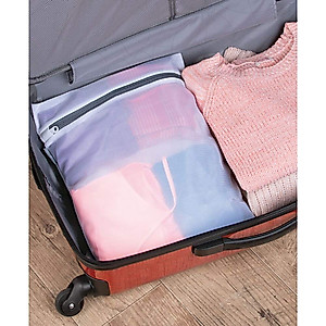 iDesign Mesh Laundry Bag with Built in Zipper for Delicates – Medium, 12" x 16", White