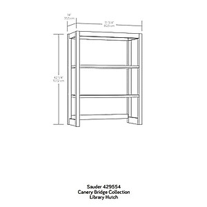 Sauder Cannery Bridge 2-Shelf Library Hutch in Sindoori Mango, Sindoori Mango Finish