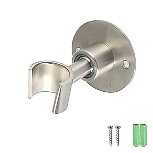 360° Adjustable 304 Stainless Stell Handheld Shower Head Holder Wall Mount, Bathroom Shower Head Bracket with Screw Set, Shower Spray Holder, Shower Wand Holder(Silver)