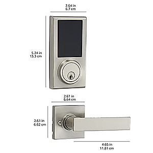 Amazon Basics Grade 3 Electronic Touchscreen Deadbolt Door Lock with Passage Lever - Satin Nickel