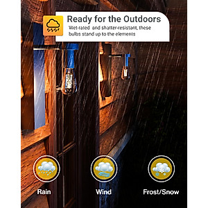 Sunco 4 Pack Dusk to Dawn Light Bulbs LED Edison 3000K Warm White, CRI90 7W Equivalent 60W, Vintage Style ST64 Extra Bright Automatic Bulb, 800 Lumens, E26 Base, Light Sensing Outdoor UL