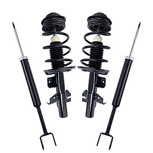 TRQ Front and Rear Strut & Coil Spring Assembly Set Driver & Passenger Sides Compatible with 13-16 Dodge Dart
